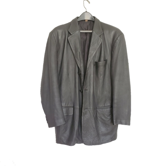 jf j.ferrar | Jackets & Coats | Mens Black Genuine Leather Jacket ...